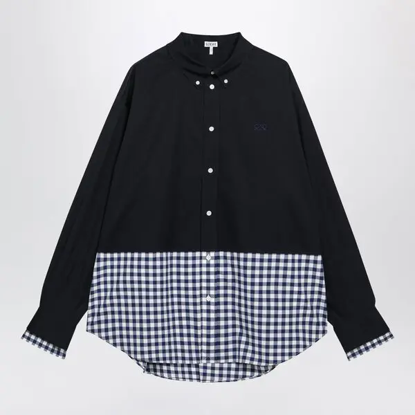 Loewe Navy Double-layer Cotton Shirt
