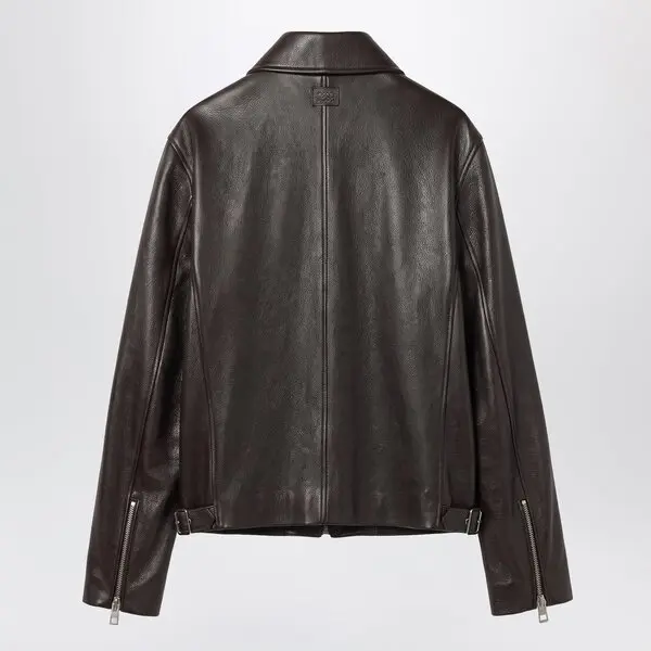 Loewe Dark Deerskin Zip-up Jacket - Brown