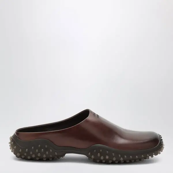 Miu Miu Coffee Leather Mules - Brown