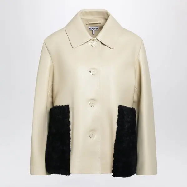 Loewe Light /black Lambskin Nappa Leather Jacket - Yellow