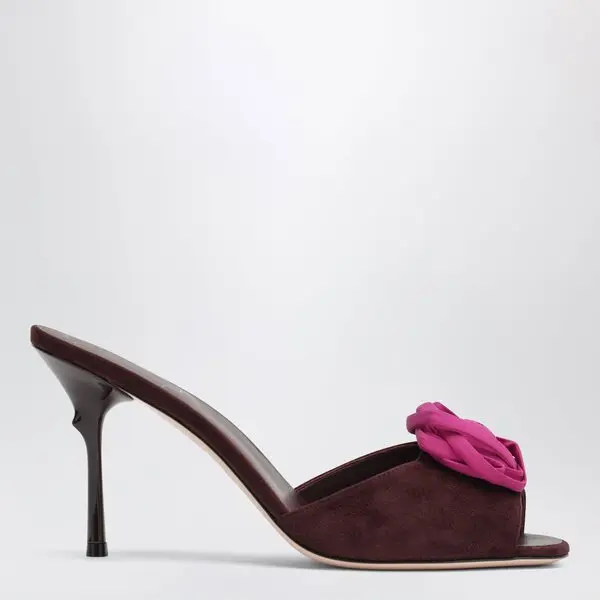 ROGER VIVIER Epine Rose 85 Suede Mules