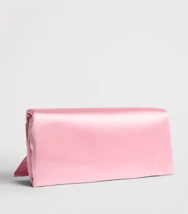 Carolina Herrera Satin Bow Karlita Clutch Bag - Pink