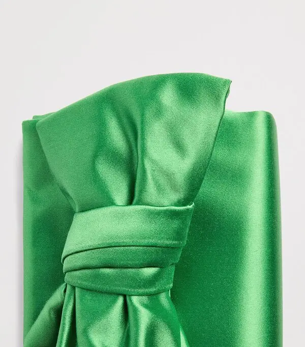 Carolina Herrera Satin Bow Karlita Clutch Bag - Green