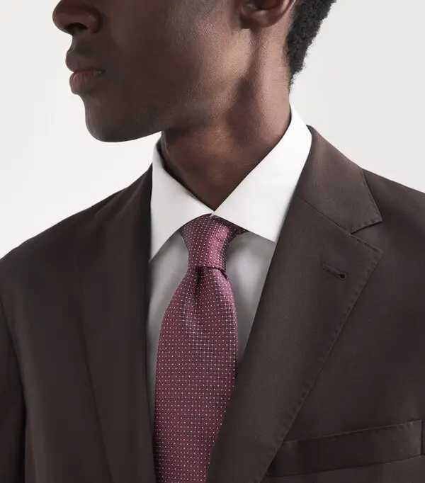 Corneliani Silk Jacquard Tie - Red