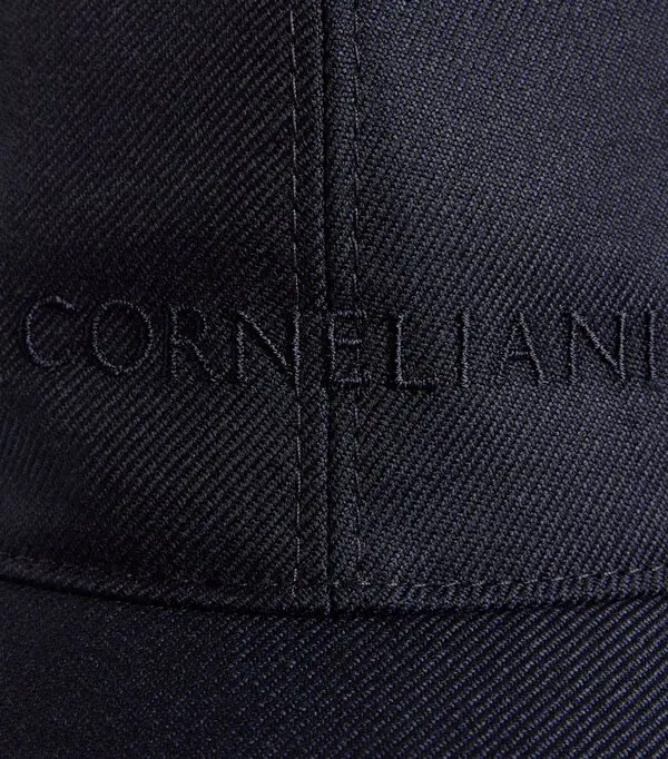 Corneliani Virgin Wool Logo Baseball Cap
