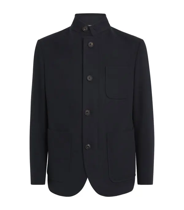 Corneliani Virgin Wool High-neck Jacket