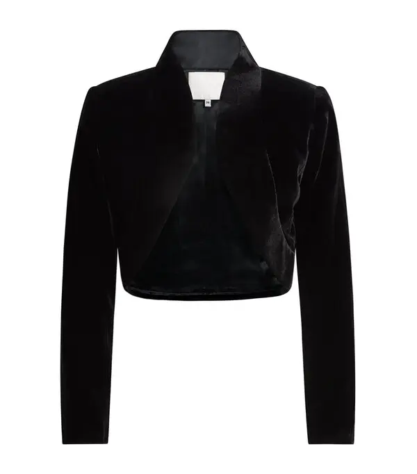 Costarellos Velvet Elvie Cropped Jacket