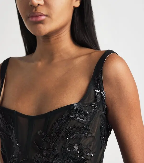 Costarellos Embellished Elitta Mini Dress
