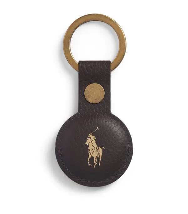 Polo Ralph Lauren Leather Polo Pony Airtag Key Fob
