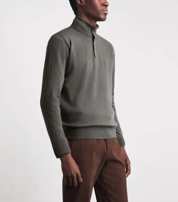 Corneliani Cashmere High-neck Quarter-zip Sweater