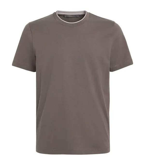 Corneliani Cotton Double-neckline T-shirt