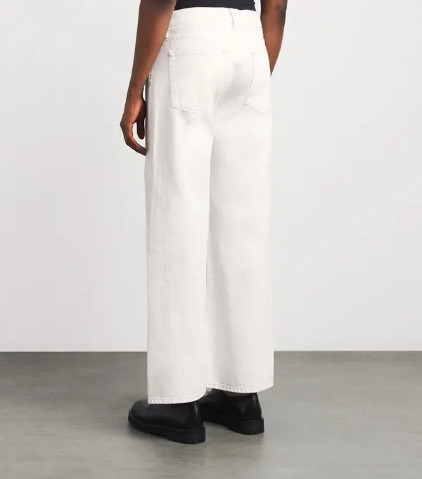 FRAME X Amelia Gray The Pixie Gray Wide-leg Jeans