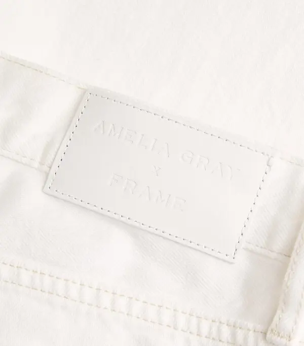 FRAME X Amelia Gray The Pixie Gray Wide-leg Jeans