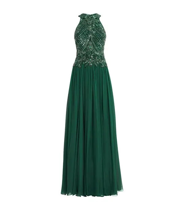 Zuhair Murad Silk Embellished Sleeveless Gown