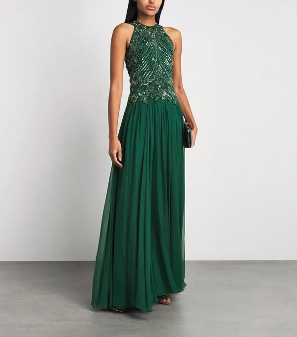 Zuhair Murad Silk Embellished Sleeveless Gown
