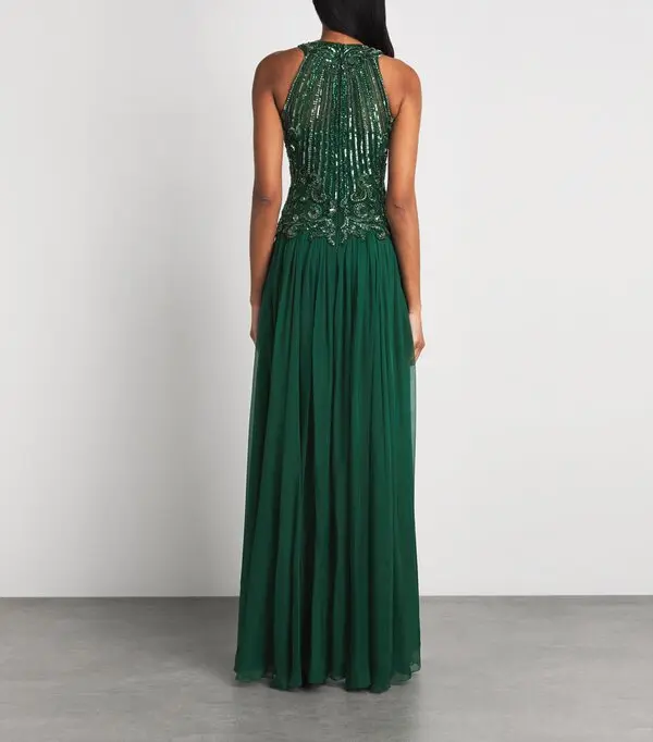 Zuhair Murad Silk Embellished Sleeveless Gown