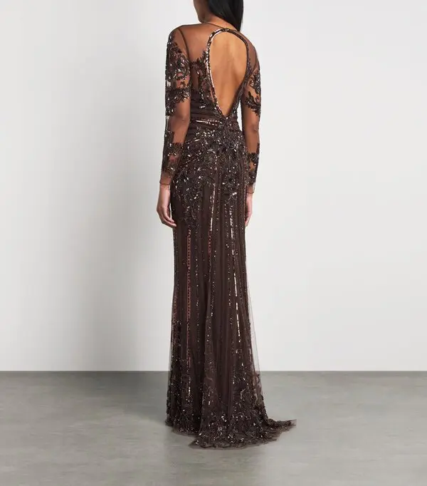 Zuhair Murad Embellished Open-back Gown
