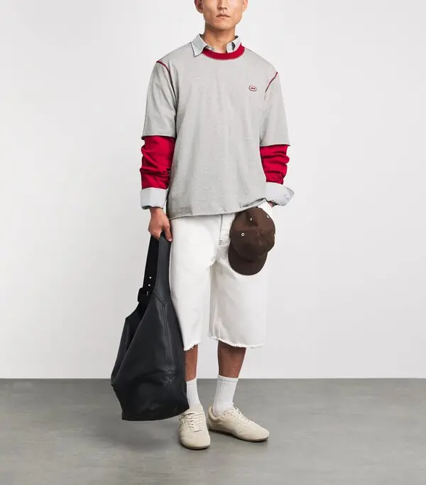 AMI Paris Cotton Double-sleeve Logo T-shirt