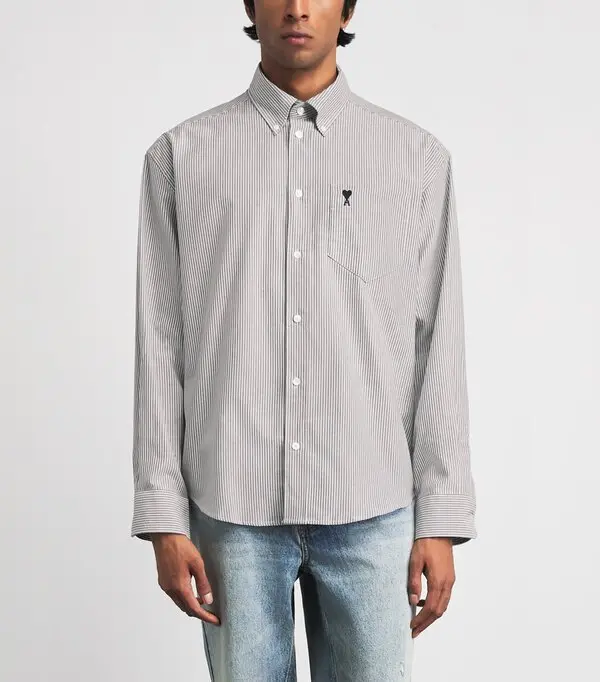 AMI Paris Cotton Stripe De Coeur Shirt