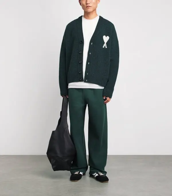 AMI Paris Stretch-cotton De Coeur Sweatpants