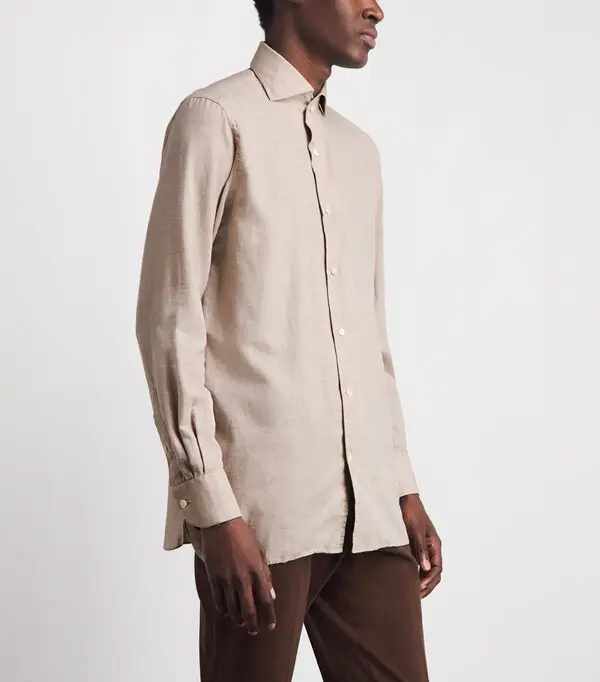100HANDS Cotton-cashmere Shirt - Beige