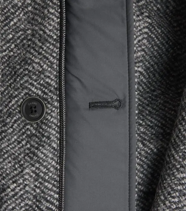 Herno Virgin Wool Herringbone Bomber Jacket