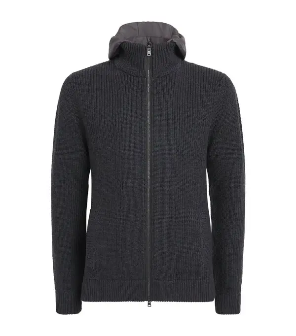 Herno Virgin Wool Ribbed Hybrid Jacket