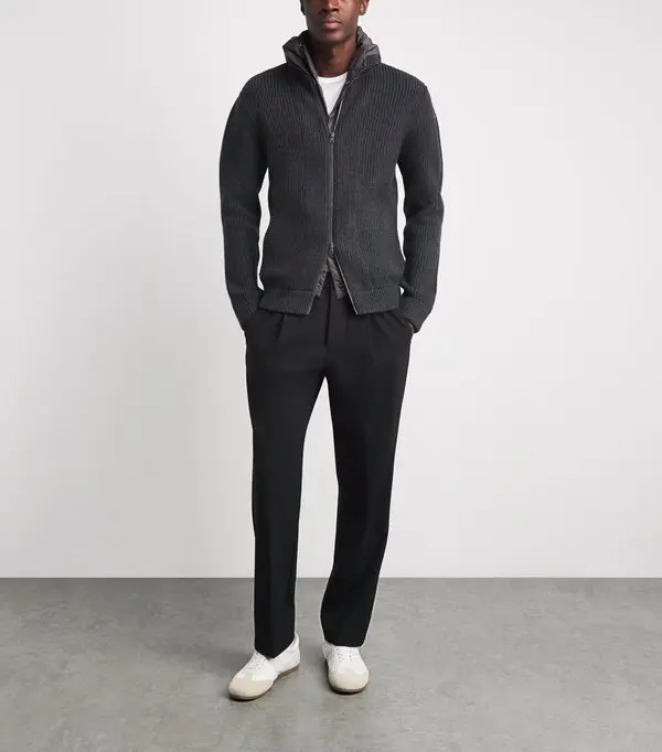 Herno Virgin Wool Ribbed Hybrid Jacket