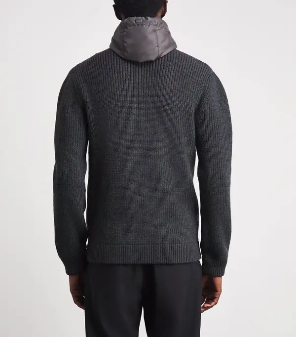Herno Virgin Wool Ribbed Hybrid Jacket