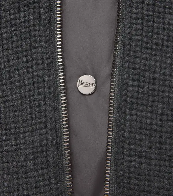 Herno Virgin Wool Ribbed Hybrid Jacket
