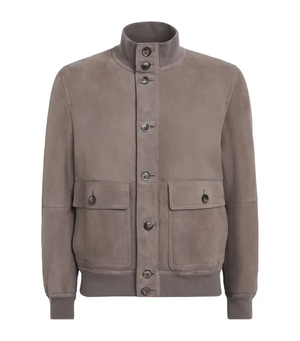 Herno Suede Bomber Jacket