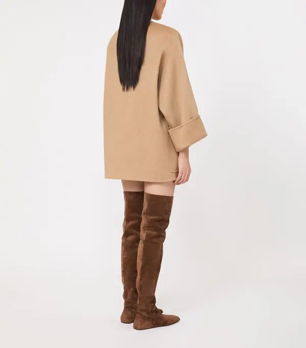 Max Mara Camel-wool Short Belted Coat