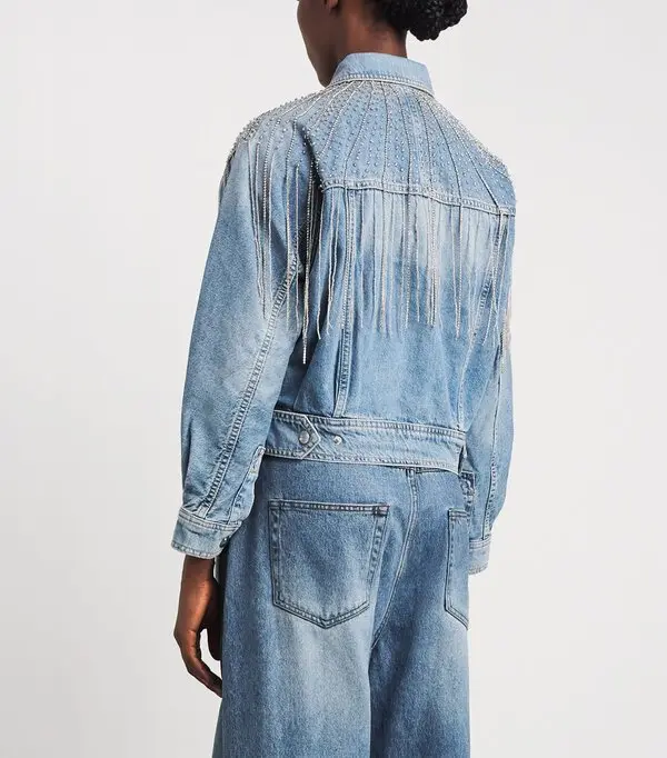 MOTHER Embellished The Fly Away Denim Jacket