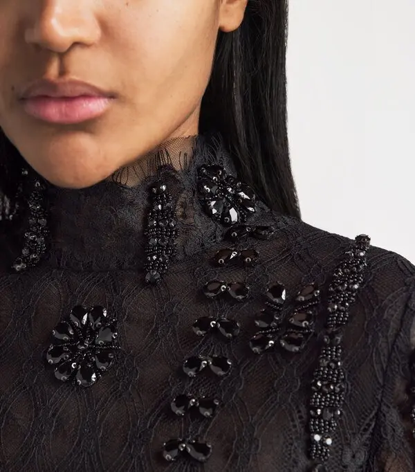 Costarellos Embellished Crepe Brona Gown
