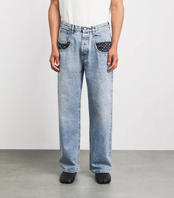 MAISON MARGIELA Paisley Pocket Wide-leg Jeans