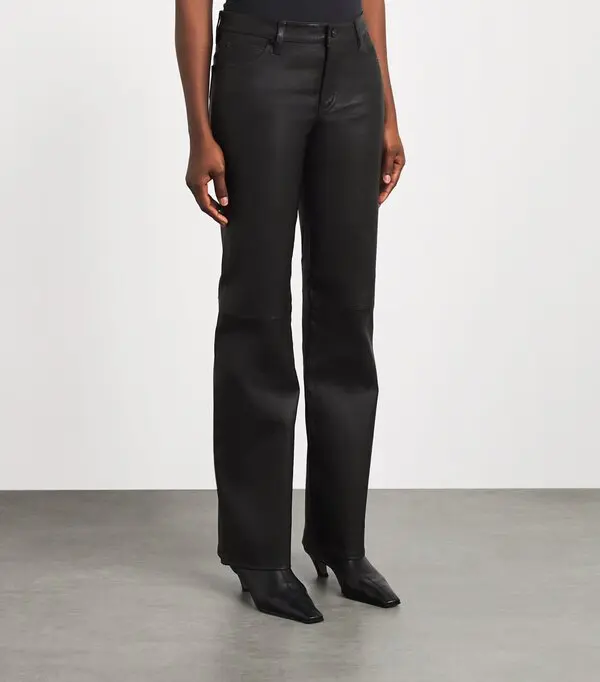 FRAME Leather The Rodeo Low-rise Bootcut Trousers
