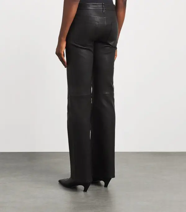 FRAME Leather The Rodeo Low-rise Bootcut Trousers