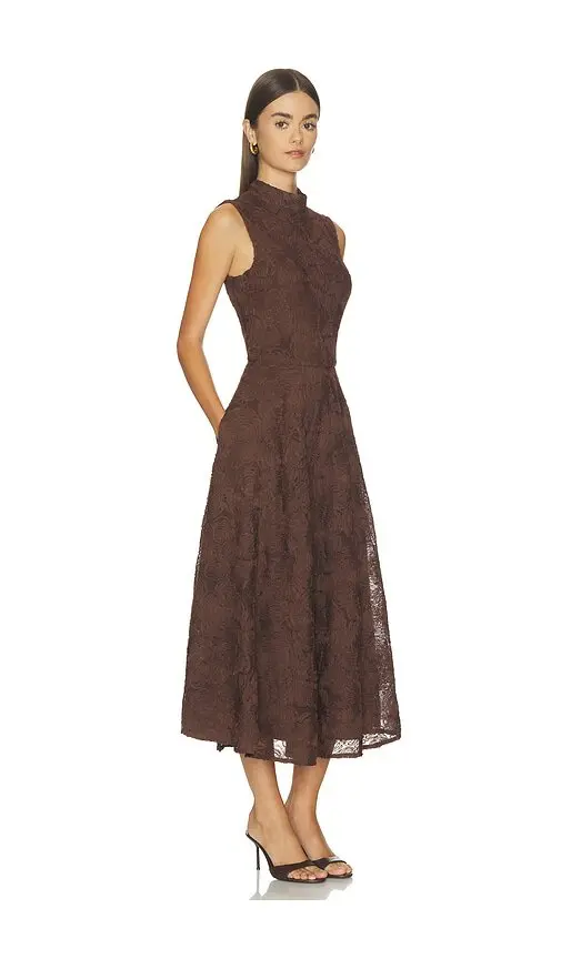 ROTATE BY BIRGER CHRISTENSEN Kaoru Dress In Brown - Mole