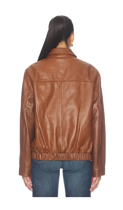Citizens Of Humanity Zip Front Bomber Jacket In Brown
