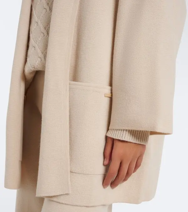 Max Mara Hooded Wool And Cashmere Cardigan - Beige