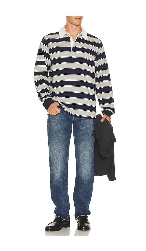 Joe's Jeans Long Sleeve Rugby Shirt In Navy