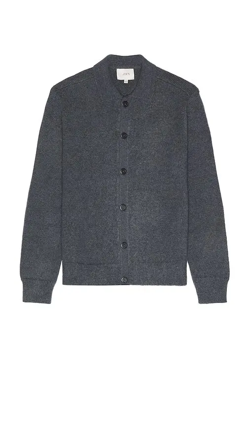 Joe's Jeans Mohair Cardigan Polo In Grey