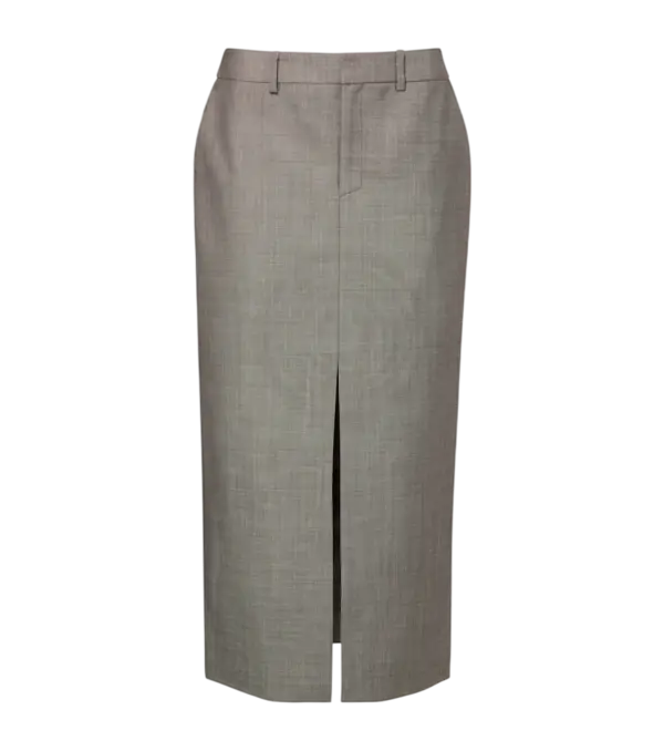 THE FRANKIE SHOP Maybelle Wool Pencil Skirt - Grey