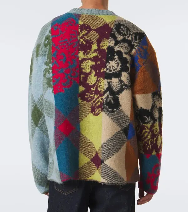 Dries Van Noten Patchwork Wool And Alpaca-blend Sweater