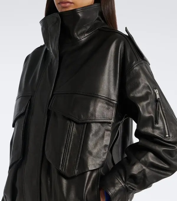 THE FRANKIE SHOP Napa Leather Jacket - Black