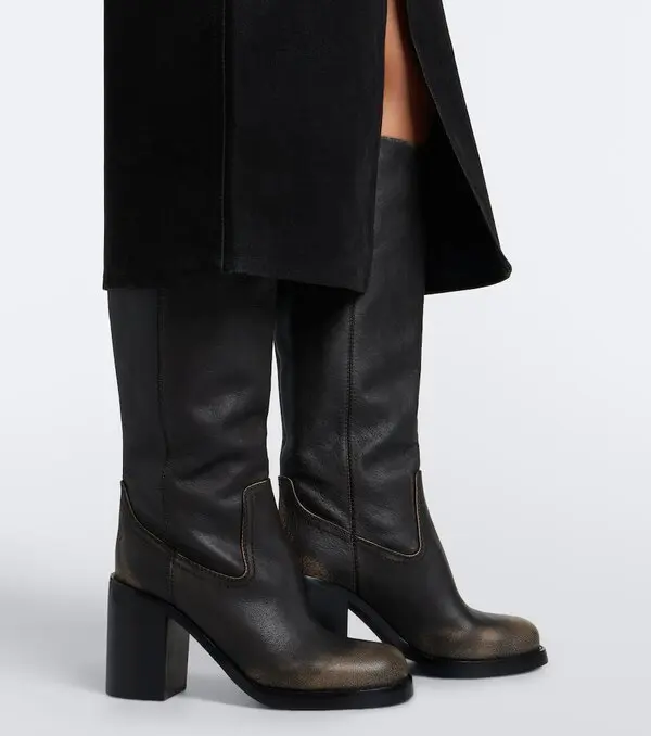 Paris Texas Alexandra Leather Knee-high Boots - Black
