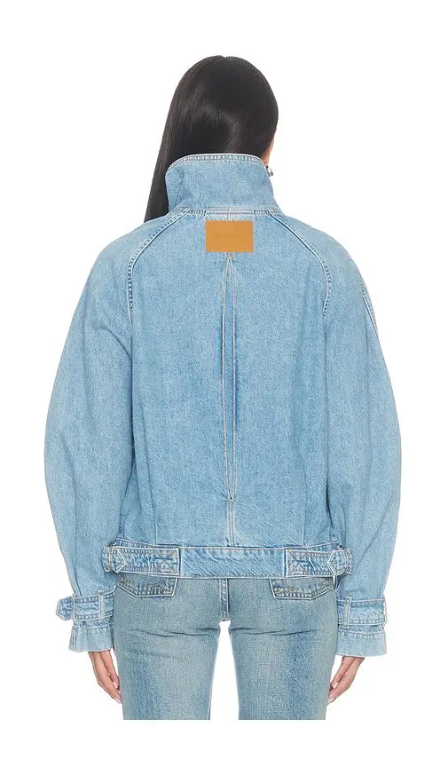 Bardot Funnel Neck Jacket In Blue