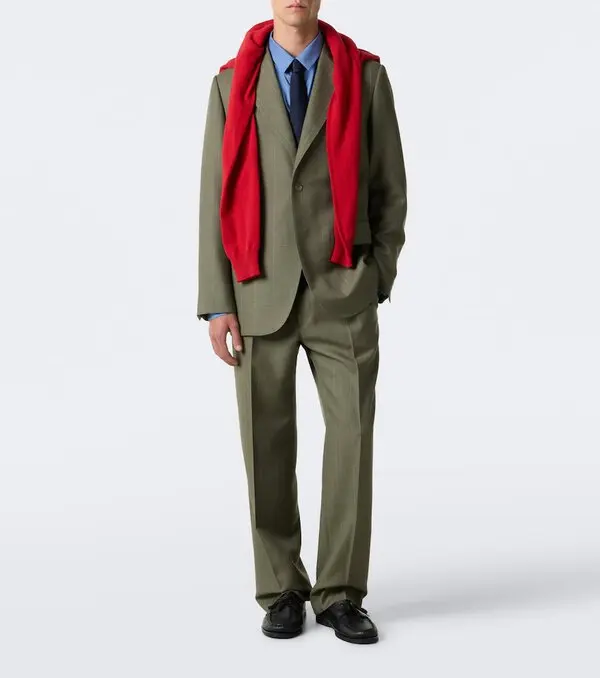 Auralee Chalk Stripe Wool Blazer