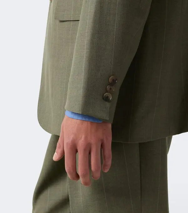Auralee Chalk Stripe Wool Blazer