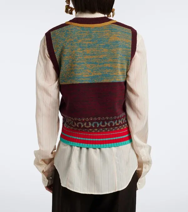 Dries Van Noten Jacquard Cashmere And Wool Vest - Multicoloured